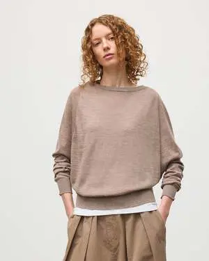 Johnstons Of Elgin Finola Superfine Cashmere Jumper - Brown