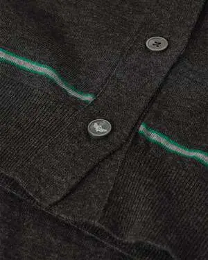 Johnstons Of Elgin Brae Merino Wool Cardigan - Grey