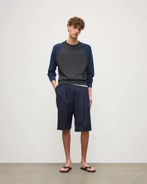 Johnstons Of Elgin Cashmere Leith Crew Sweater - Navy
