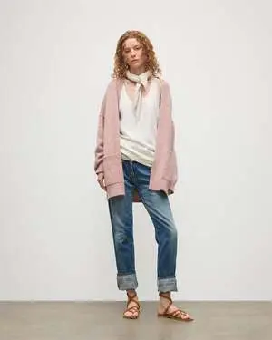 Johnstons Of Elgin Cashmere & Cotton Cardigan - Orange