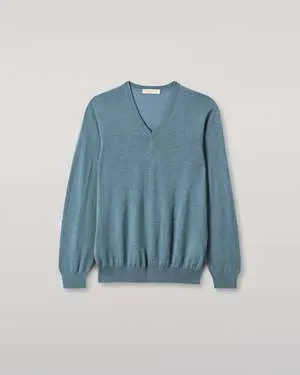 Johnstons Of Elgin Fin Cashmere Jumper - Blue