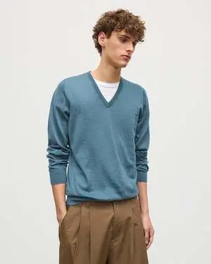 Johnstons Of Elgin Fin Cashmere Jumper - Blue