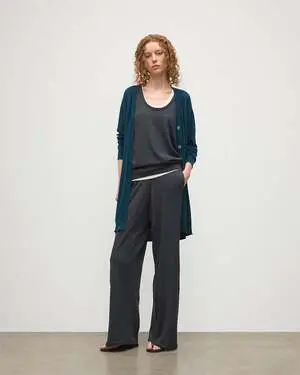 Johnstons Of Elgin Elise Long Superfine Cashmere Cardigan - Green