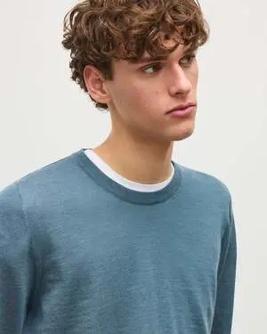 Johnstons Of Elgin Fin Superfine Cashmere Jumper - Blue