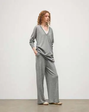 Johnstons Of Elgin Elise Long Superfine Cashmere Jumper - Grey