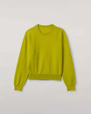 Johnstons Of Elgin Lunan Classic Crew Jumper - Yellow