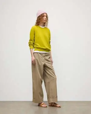 Johnstons Of Elgin Lunan Classic Crew Jumper - Yellow