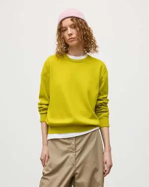 Johnstons Of Elgin Lunan Classic Crew Jumper - Yellow