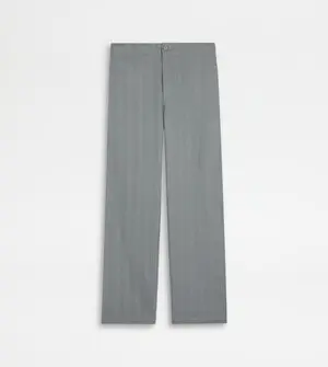 TOD'S Pants In Linen And Silk With Drawstring - Grey