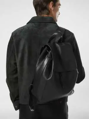 TOM FORD Grain Leather Flap Backpack - Black