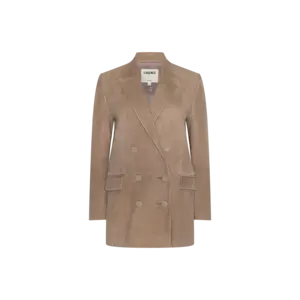 L'Agence Aimee Oversized Suede Blazer - Cappuccino