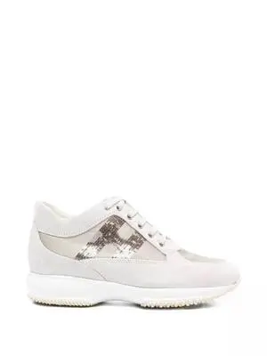 Hogan Sequin-embellished Suede Sneakers