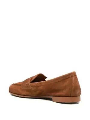 Santoni Penny-strap Suede Loafers - Brown