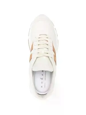 Hogan H-appliqué Leather Sneakers
