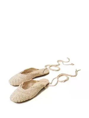 TWINSET Crochet Ballet Mules With Cotton Leg Ties