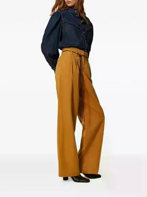 TWINSET Pleated High-waisted Trousers - Brown
