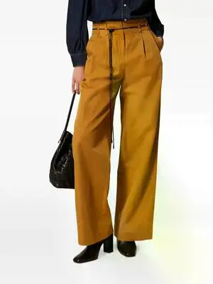 TWINSET Pleated High-waisted Trousers - Brown