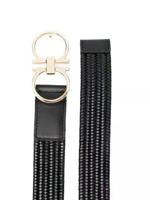 FERRAGAMO Woven-leather Buckle Belt