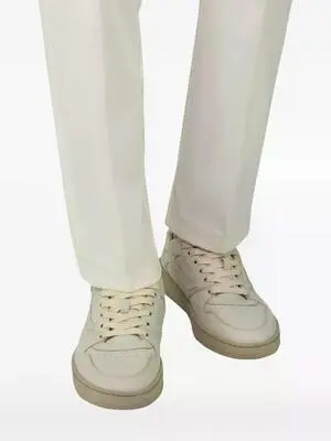 Boggi Milano Origin Perforated Leather Sneakers - Neutrals