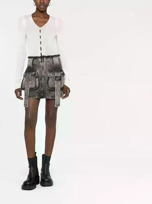 Fendi Stonewashed Denim Cargo Skirt