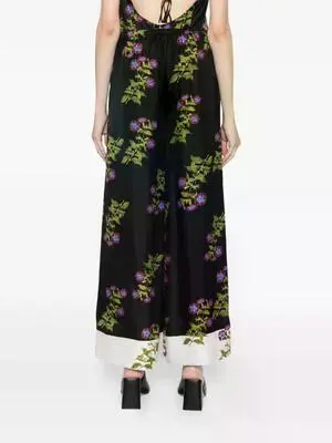 Cynthia Rowley Floral-print Trousers - Black