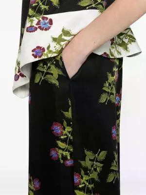 Cynthia Rowley Floral-print Trousers - Black