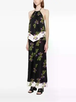 Cynthia Rowley Floral-print Strapless Top - Black