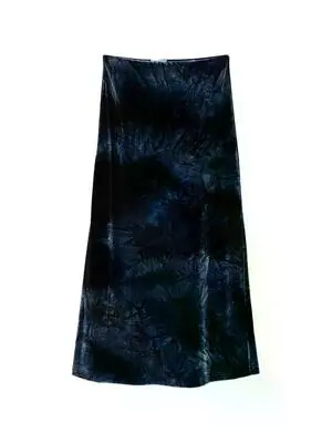 Missoni 1990s Velvet Midi Skirt - Blue