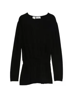 Valentino Garavani 1990s Peplum Sweater - Black