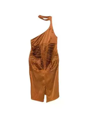 Gucci 2000s Ruched One-shoulder Mini Dress