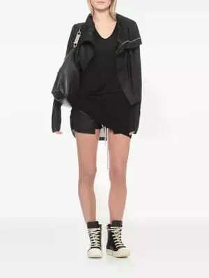 Rick Owens Temple Hiked V-neck T-shirt - Black