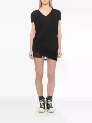 Rick Owens Temple Hiked V-neck T-shirt - Black