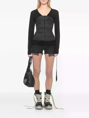 Rick Owens Temple V-neck Long-sleeve Sweater - Black