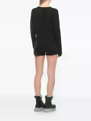 Rick Owens Temple V-neck Long-sleeve Sweater - Black