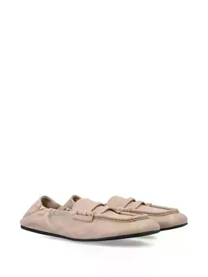 Miu Miu Ruched Moccasin Loafers