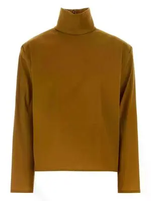 Saint Laurent High-neck Top - Brown
