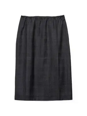 Prada Checked Wool Midi-skirt