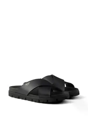 Prada Crisscross Rubber Slides