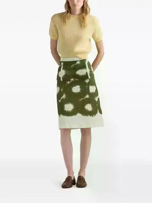 Prada Printed Canvas Straight Skirt