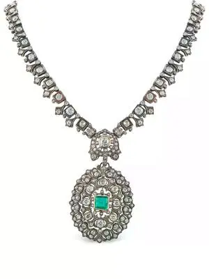 LB EXCLUSIVE Diamond And Emerald Necklace - Gold