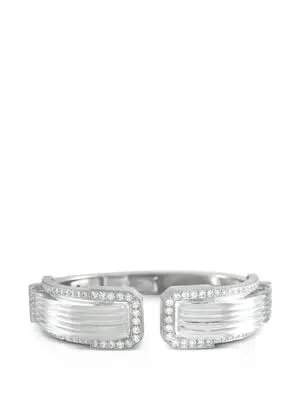 David Webb Diamond Cuff Bracelet - Silver