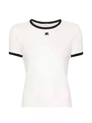 COURREGES Ribbed T-shirt - White