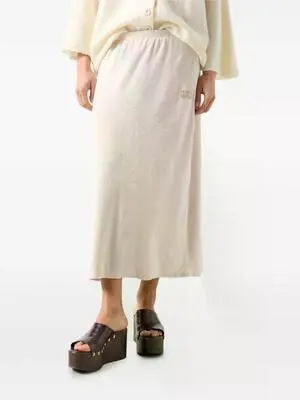 American Vintage Embroidered A-line Midi Skirt