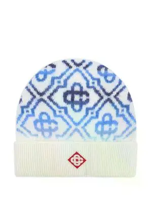 Casablanca Space Monogram Beanie - Neutrals