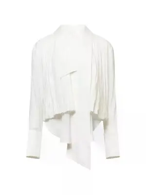 YCH Pleats Tie Shirt - White