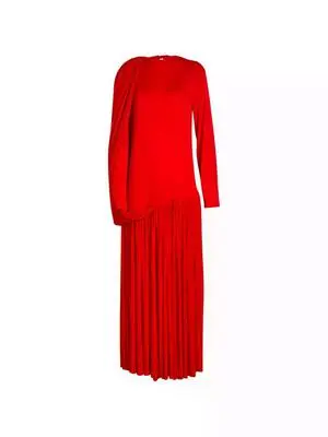 Calvin Klein Sara Pleated Maxi Dress - Red