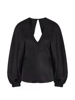 AKYN V-neck Blouse - Black