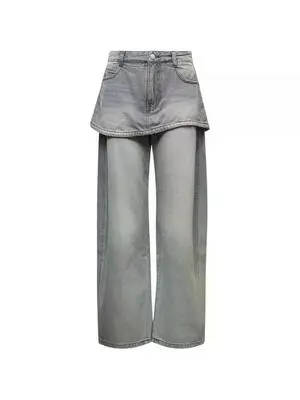 YCH Layered Skirt Jeans - Grey