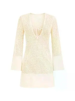 Seafolly Bell Sleeve Beach Dress - Neutrals