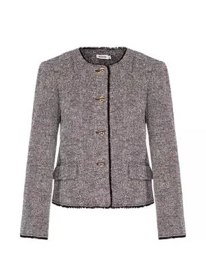Simkhai Herringbone Fitted Jacket - Grey